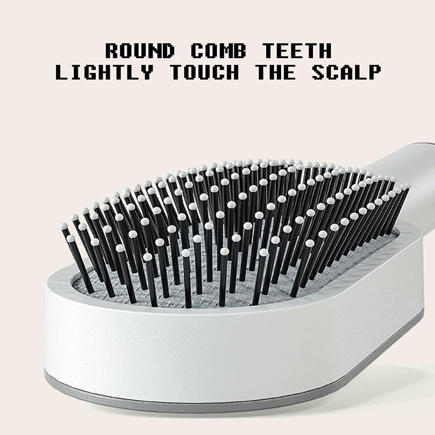 RUIYUE Hair Brush for Women, Self Cleaning Airbag Massager Hairdressing Brush, White