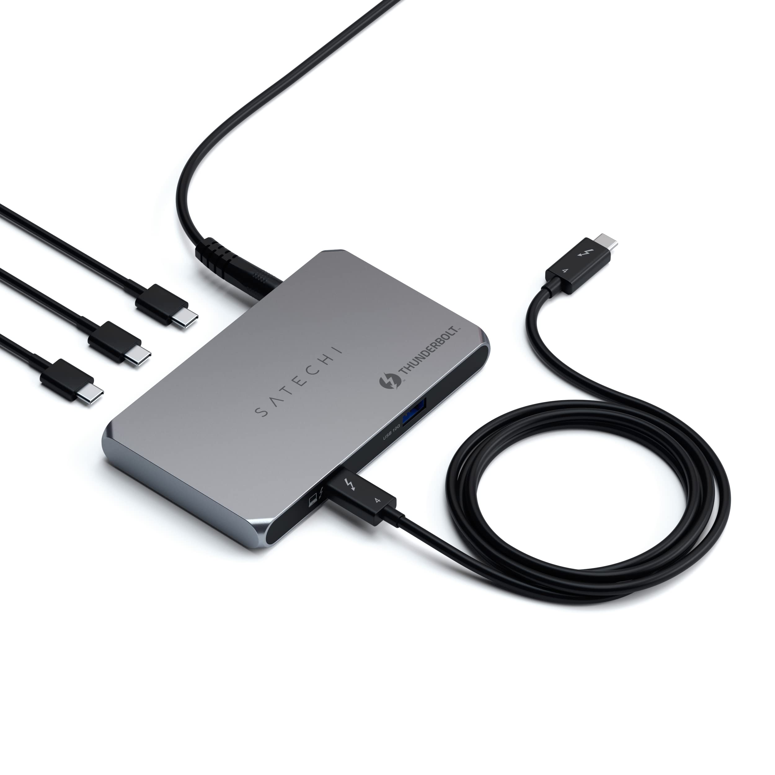 Satechi Thunderbolt 4 Hub 5 in 1, Thunderbolt 4 Dock with 3 Thunderbolt 4 Downstream Ports, 60W PD Charging, Single 8K/ Dual 4K Display, USB-A Data, DC Port for MacBook, Windows