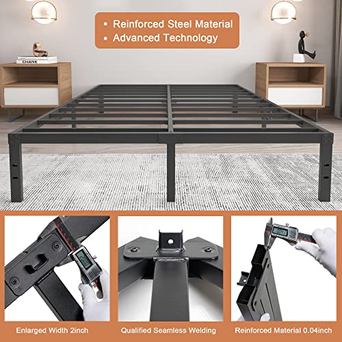 Umyder Queen Size Bed Frame with Steel Slats Support,Sturdy and Durable No Box Spring Needed 14 Inch High Metal Iron Platform Bedframes Black Heavy Duty 3500lbs,Noise Free,Easy Assembly