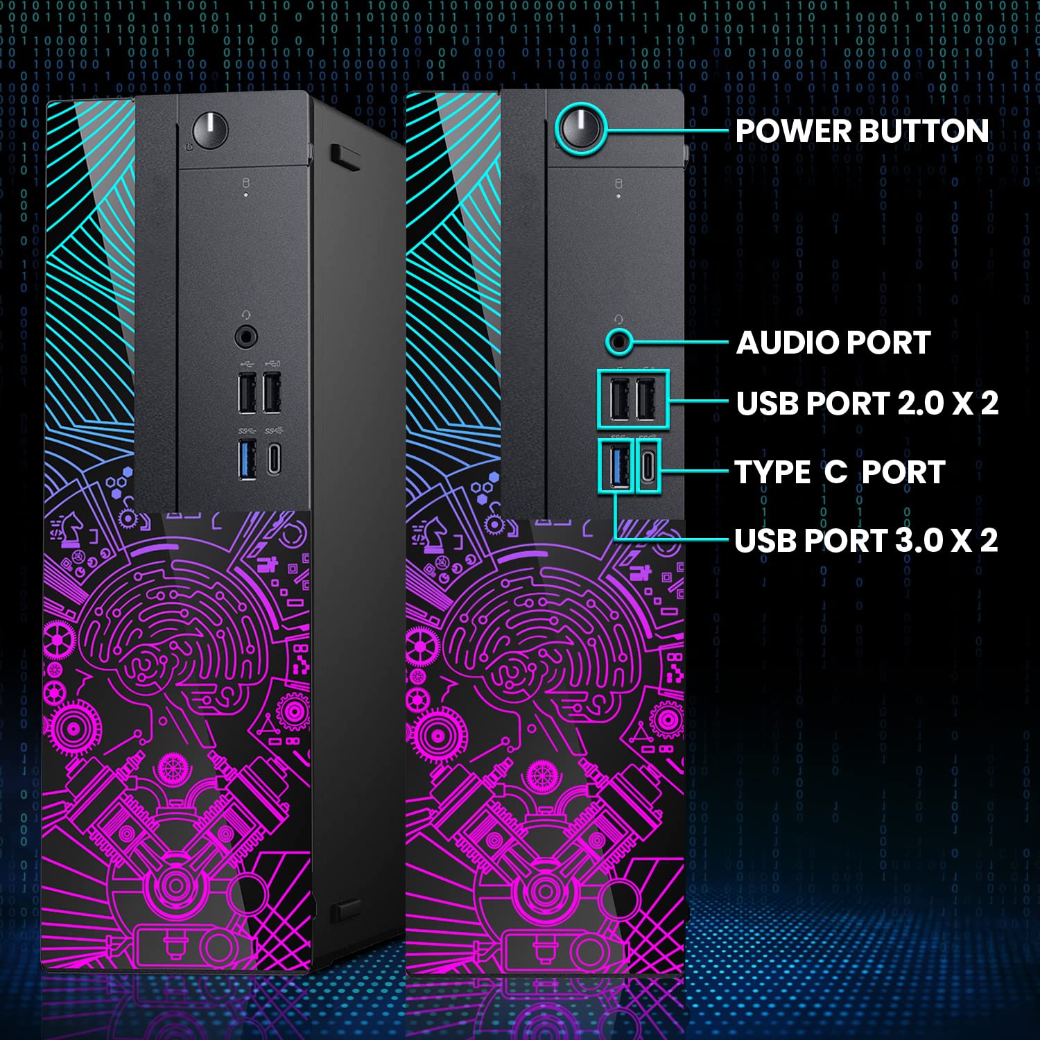 Lumos 8 Gaming Desktop PC, Intel Core i5 6th Gen, GT 1030 2GB DDR5, 16GB RAM, 1TB SSD + 2TB HDD, 22 Inch Monitor, RGB Kit, Win 10 Pro (Renewed)