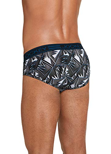 Jockey Men's Underwear Sport Cooling Mesh Performance Brief, Black Zig Zag, m