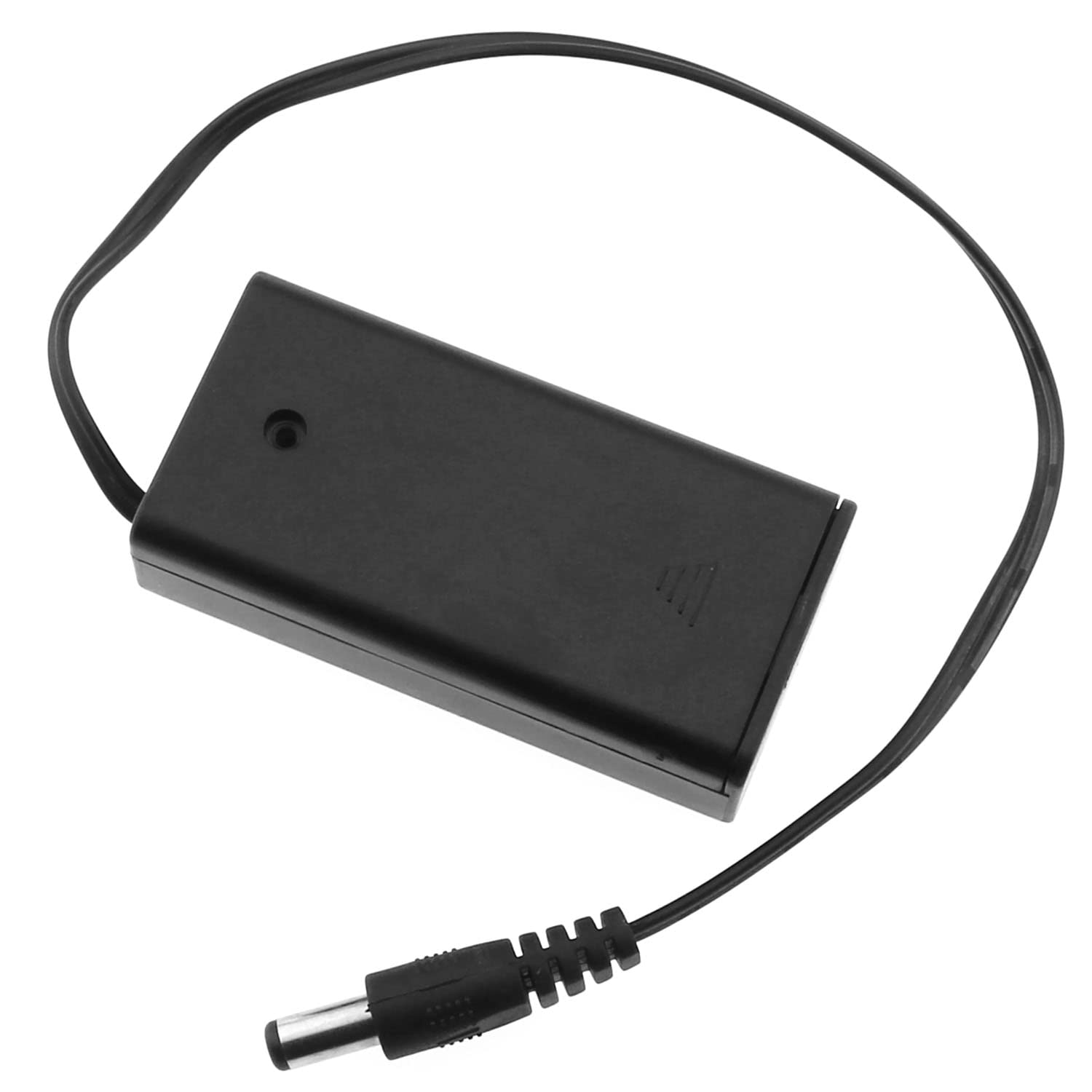 RLECS AA Battery Holder Black 2x1.5V 3V AA Battery Box with DC 5.5x2.1mm Male Connector DIY Battery Holder Battery Packs Case Power Bank Wired ON/Off Switch with Cover
