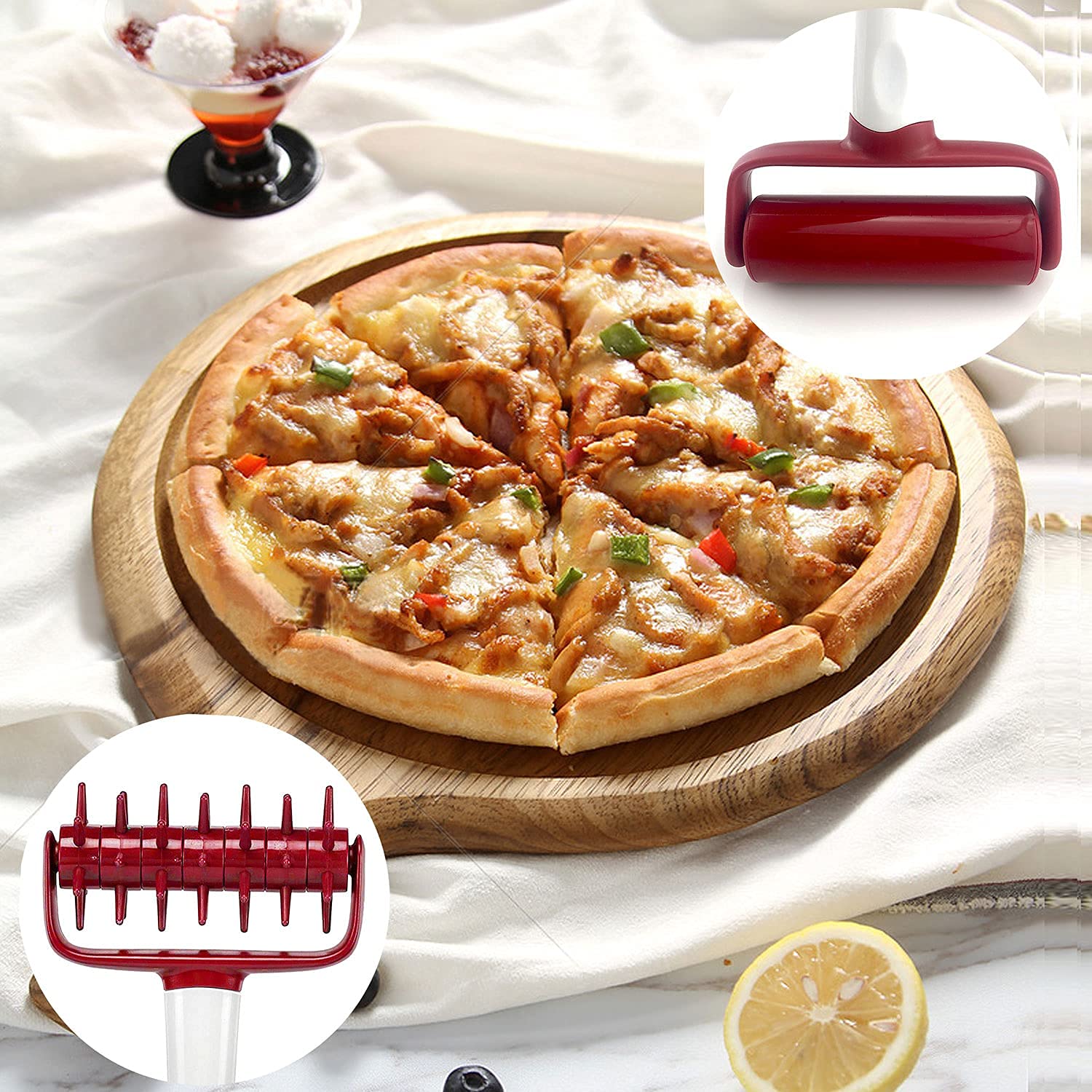 Pizza Pie Dough Roller,Time-Saver Pizza Dough Rolling Pin for Pizza Pie Crust Pastry Dough Cake Pie Cookies Bread Pastry(Dough Roller)