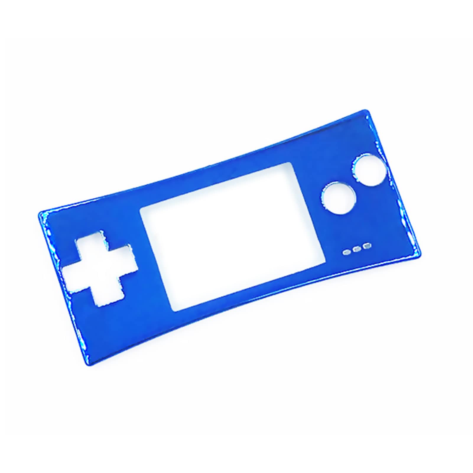 New for GBM Top Cover Shell Faceplate Plating Blue Color Replacement, for Nintendo Gameboy Micro Handheld Game Console, Glossy Upper Housing Case CoverPlate Spare Parts Accessories