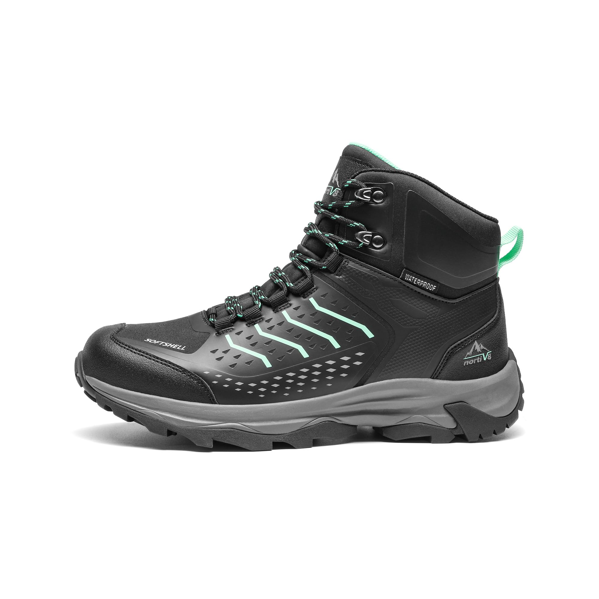 NORTIV 8 Women's Waterproof Hiking Boots Outdoor Trekking Mid Backpacking Mountaineering Lightweight Boots LIGHT GREY/PINK Size 9 US SNHB224W