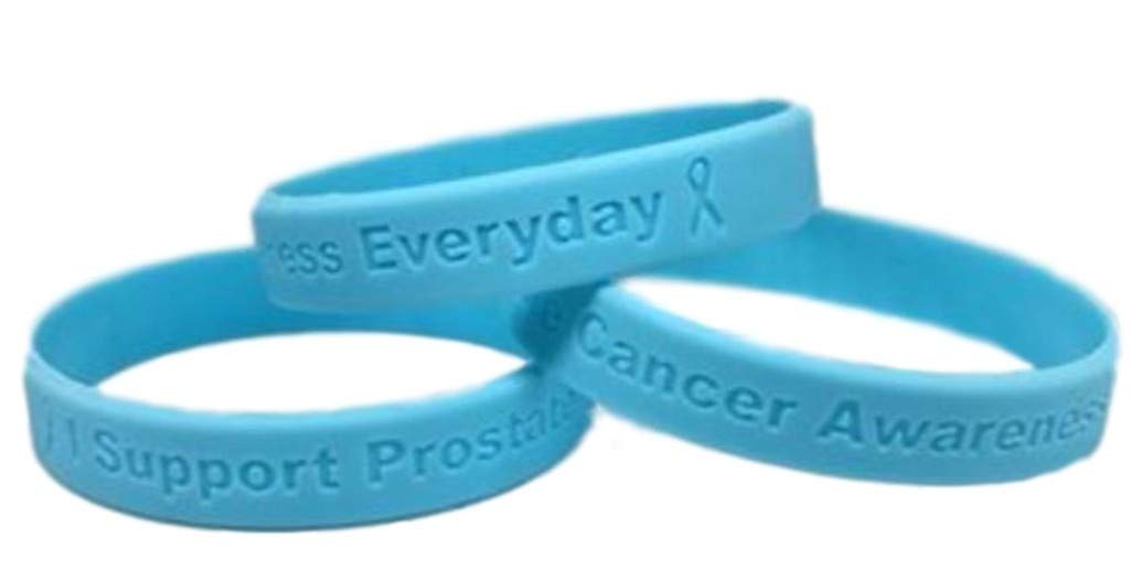 Jeirles Wholesale 25 Light Blue Prostate Cancer Awareness I Support Prostate Cancer Awareness Everyday - 100% Medical Grade Silicone Bracelets (25 Bracelets)