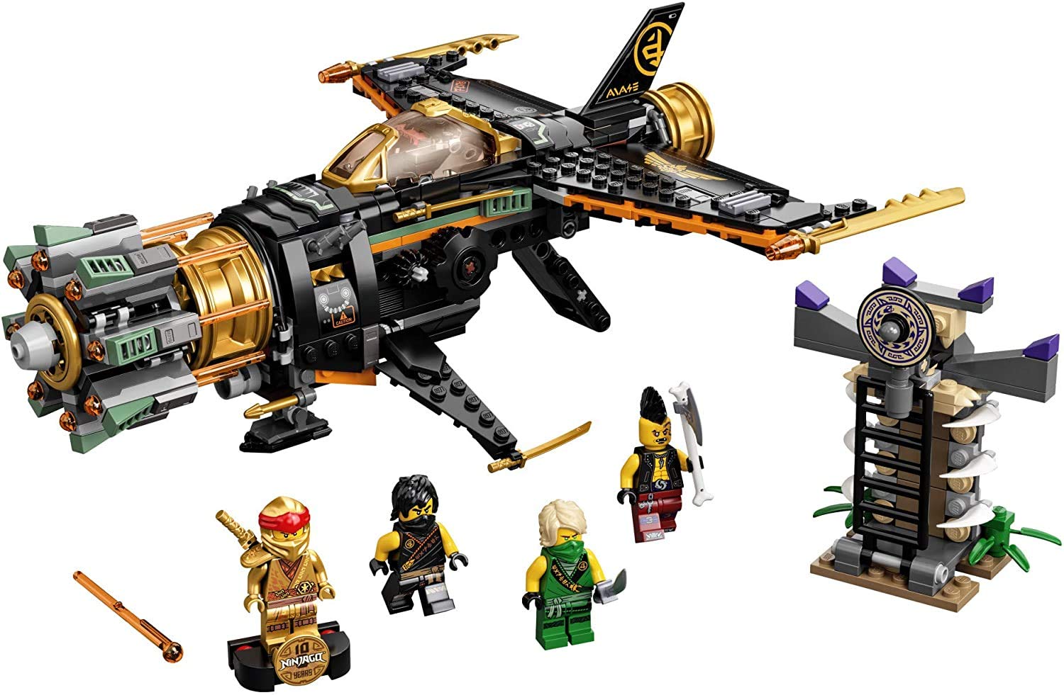 LEGO NINJAGO Legacy Boulder Blaster 71736 Airplane Toy Featuring Collectible Figurines, New 2021 (449 Pieces)