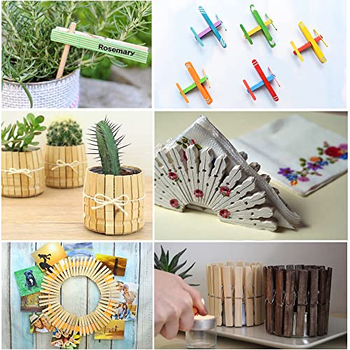 Wooden Clothespins for Crafts with Reusable Storage Bag – 50 Pack Natural Clothes Pins Heavy Duty Outdoor and Indoor Use, Moisture Resistant Laundry Clips with Strong Grip