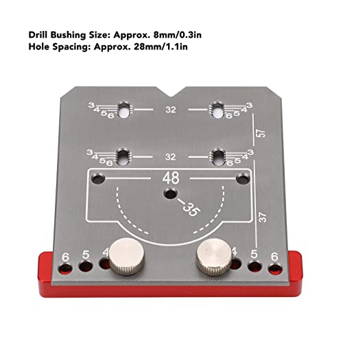 Stainless Steel Cup Style Concealed Hinge Jig with Clamp,35mm Drilling Guide Hole Punch Locator Kit for Cabinet Door Hinges Inset Improve Mounting Efficiency (S)