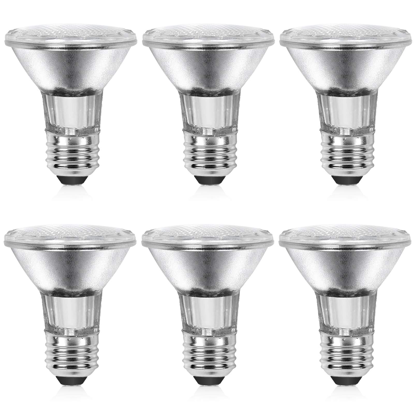 Lustaled 6 Pack PAR20 39W Halogen Bulb Dimmable, E26 Base Range Hood Light, Flood Light Bulbs High Output Reflector Warm White 2800K 320lm AC120V for Vent Hood Recessed Light Bulbs