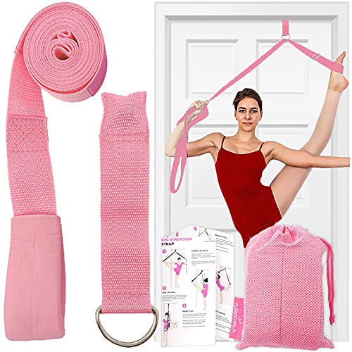 Leg Stretcher Strap – Adjustable Ballet Stretch Strap with Door Anchor to Improve Flexibility, Easy to Install Split Trainer Stretching Equipment for Ballet, Dance, Yoga, Gymnastics or Cheer