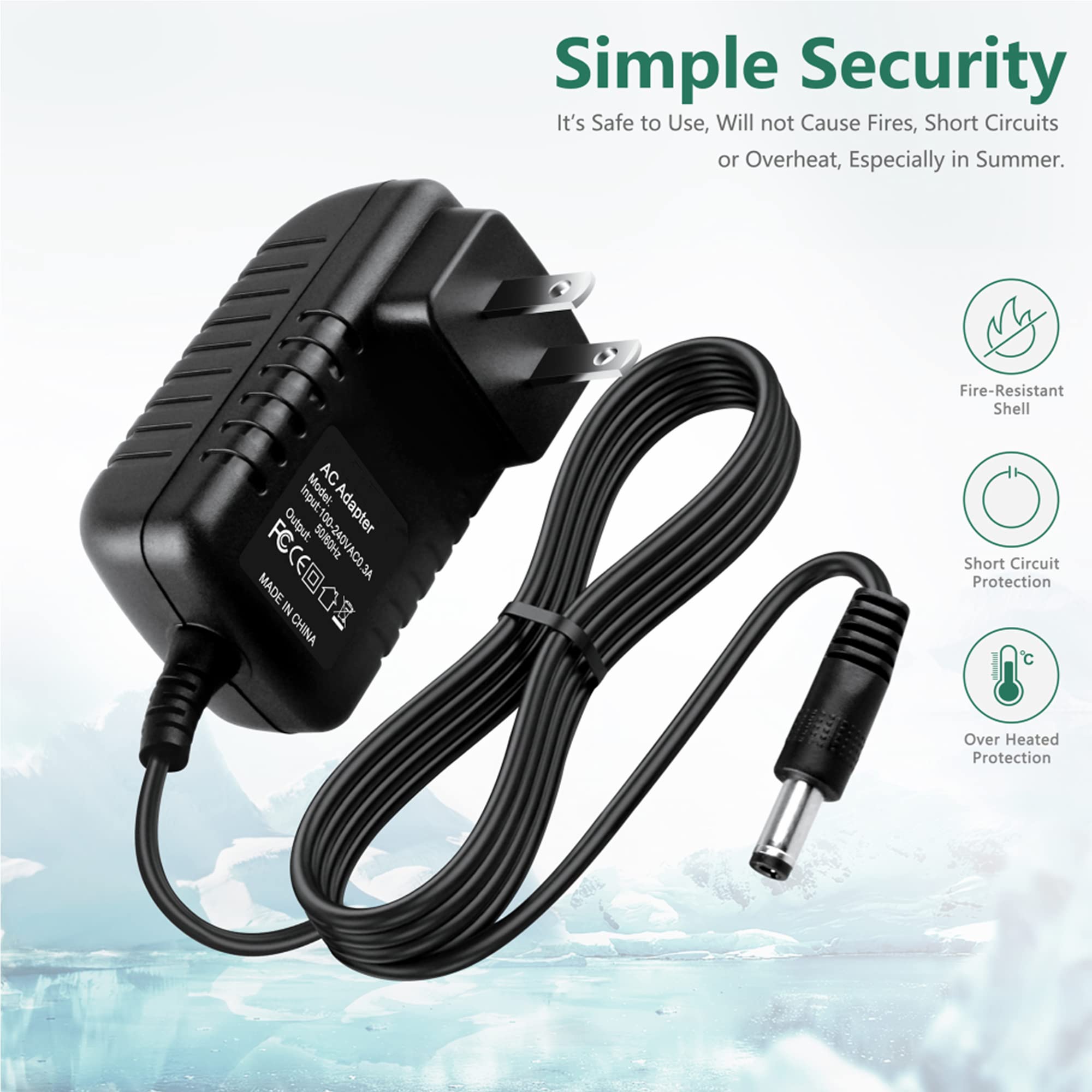 SLLEA 8V DC Adapter Replacement for Hurricane SpinScrubber Spin Scrubber Brush Charger Power Cord
