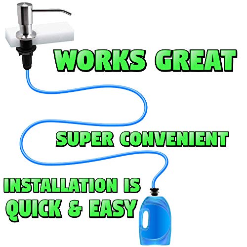 Sink Soap Dispenser Extension Tube (36β) with Check Valve (Maintains Prime) - Two Bottle Stoppers to Fit Most Soap Containers. No More Messy Refills. Provides a Lifetime of Convenience.