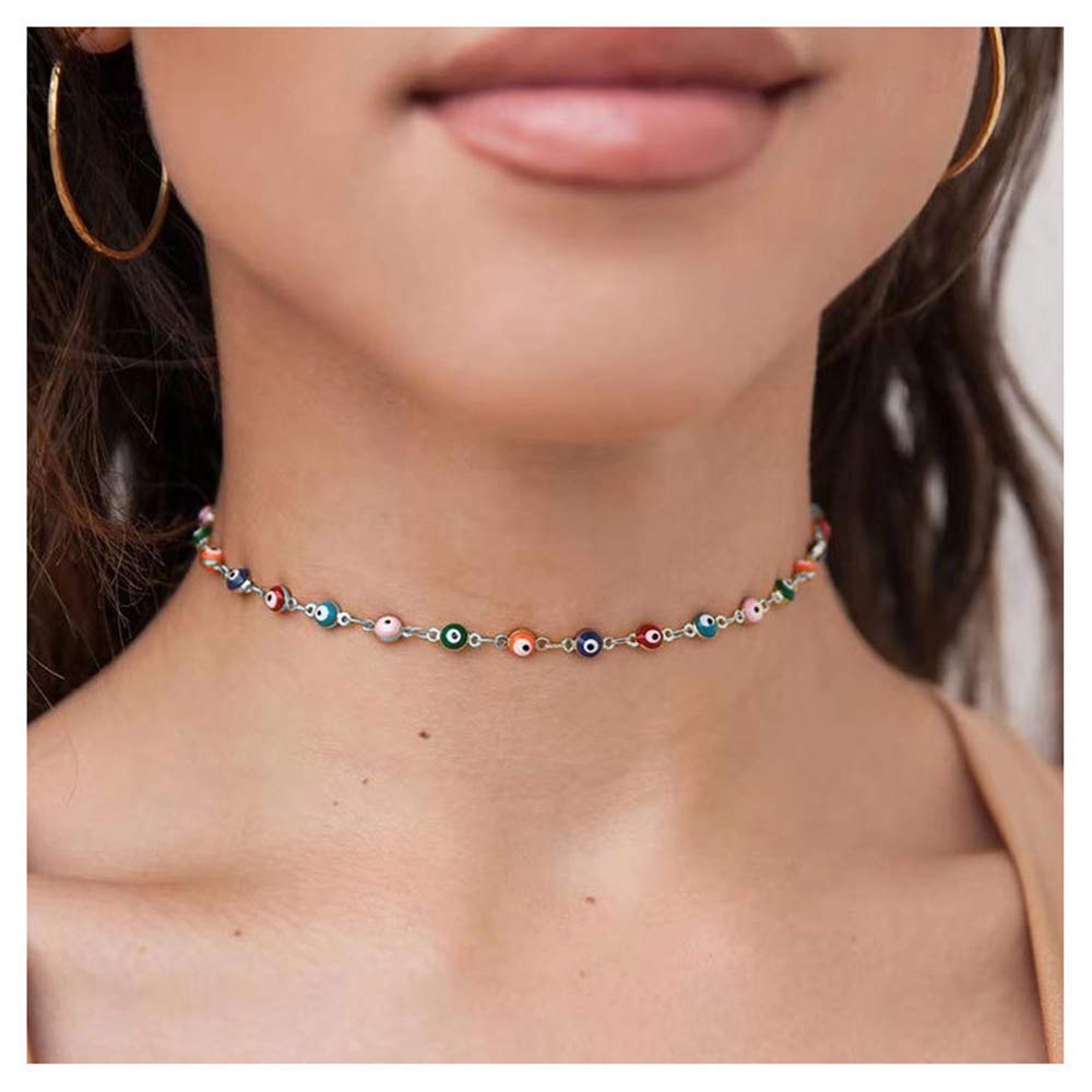 Kercisbeauty Evil Eyes Choker for Women Gold Necklace for Party Gift Her Jewelry