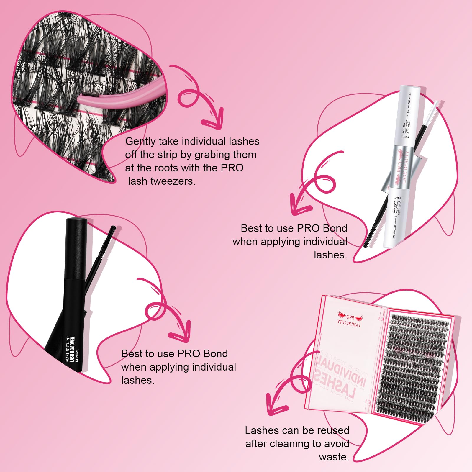 Lash CIusters 320Pcs Individual Lashes 3D Fluffy Cluster Lashes Natural Look Eyelash Clusters Faux Mink Wispy Lashes 30D+40D-D Mixed DIY Lash Extension (3D Fluffy-30D+40D-D,8-16mix)