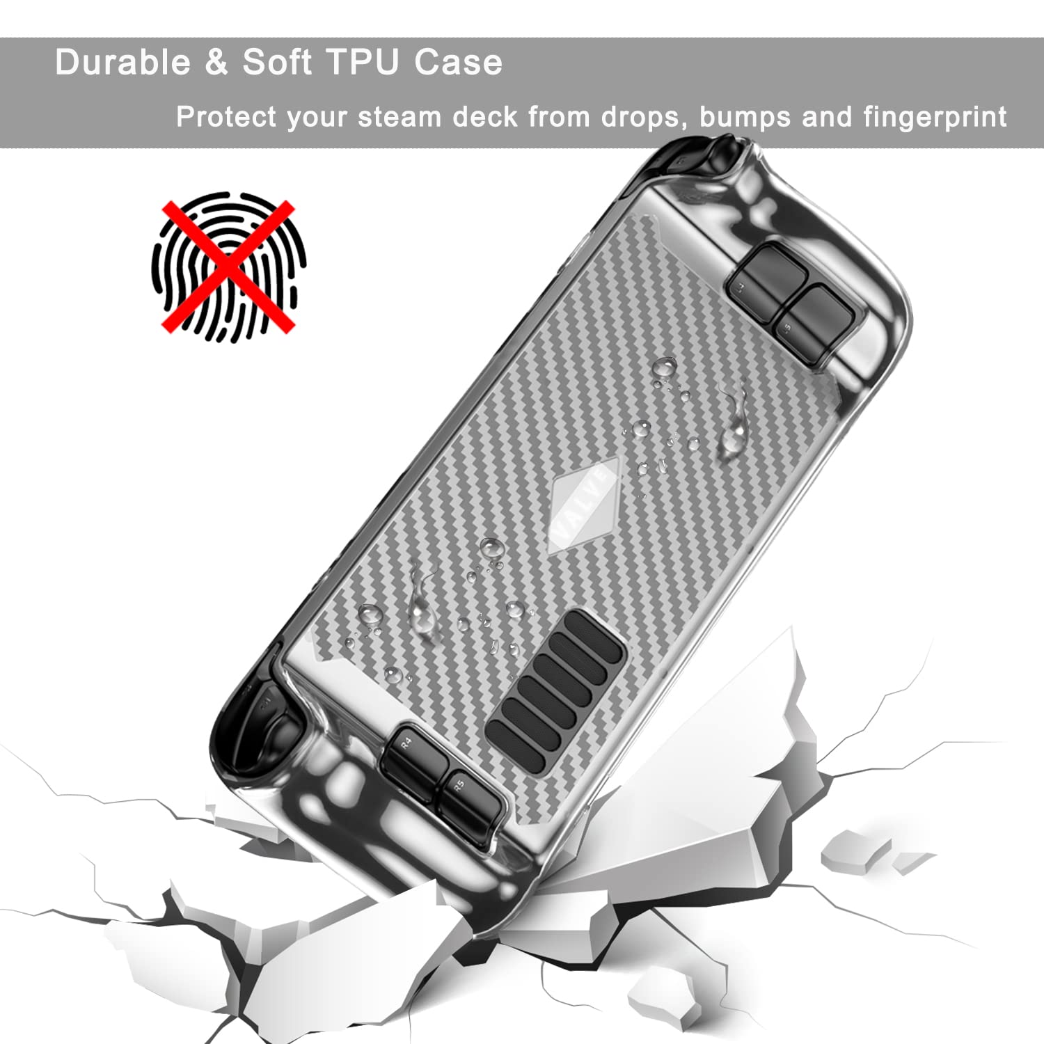 OwlTree Upgraded Clear Protective Case for Steam Deck OLED, Soft TPU Cover Protector Case with Full Protection, Shock-Absorption, Anti-Slip & Scratch Design, Accessories for Steam Deck