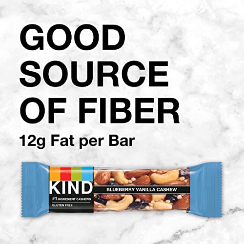 KIND Bars, Blueberry Vanilla & Cashew, Gluten Free, Low Sugar, 1.4oz, 12 Count