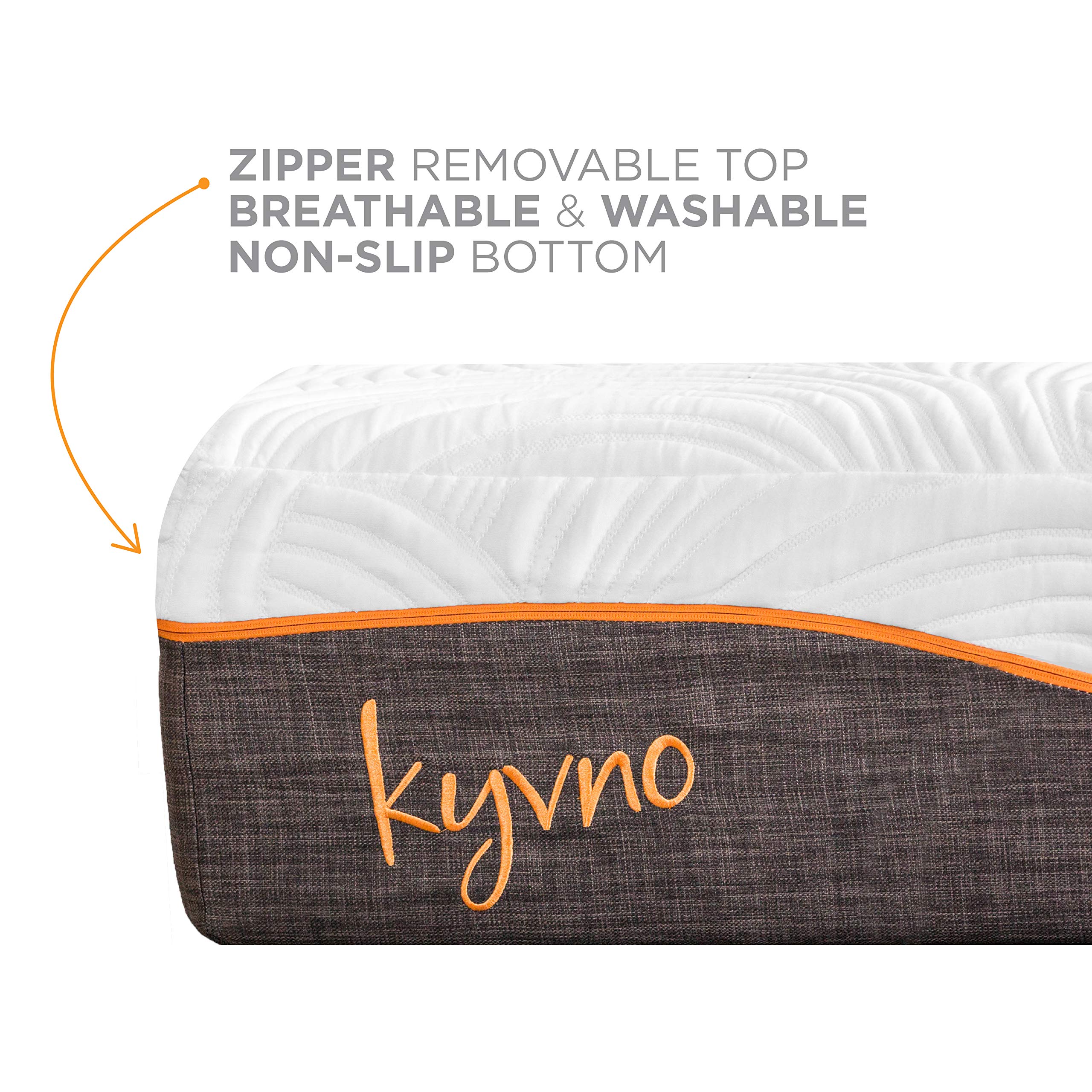 Kyvno Split King Adjustable Bed Base (Frame) with 12" Gel-Cooling Premium Memory Foam Mattress, Wireless Remote, Zero Gravity, TV/PC Position, Head/Foot Incline, Medium Firm, CertiPUR-US Certified