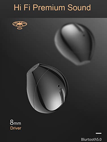 Xmenha White Invisible Earbuds Long Endurance Hours Playtime Mini Bluetooth Earbuds True Wireless Earbuds Stereo HiFi Music IPX5 Waterproof Noise-Cancelling Discreet with Wireless Charging Case