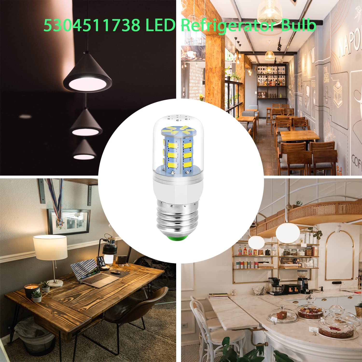 kzfuli 5304511738 LED Refrigerator Light Bulb Replacement AP6278388 PS12364857 Accessories. Compatible with Frigidaire Electrolux and Kenmore Refrigerators. 6500K White Light 3.5W(1Pack)