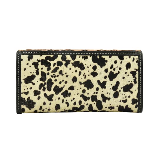 RAHMAN BAG Hair On Leather Tooling Hand Clutch for Women | Multicolor Hand Bag