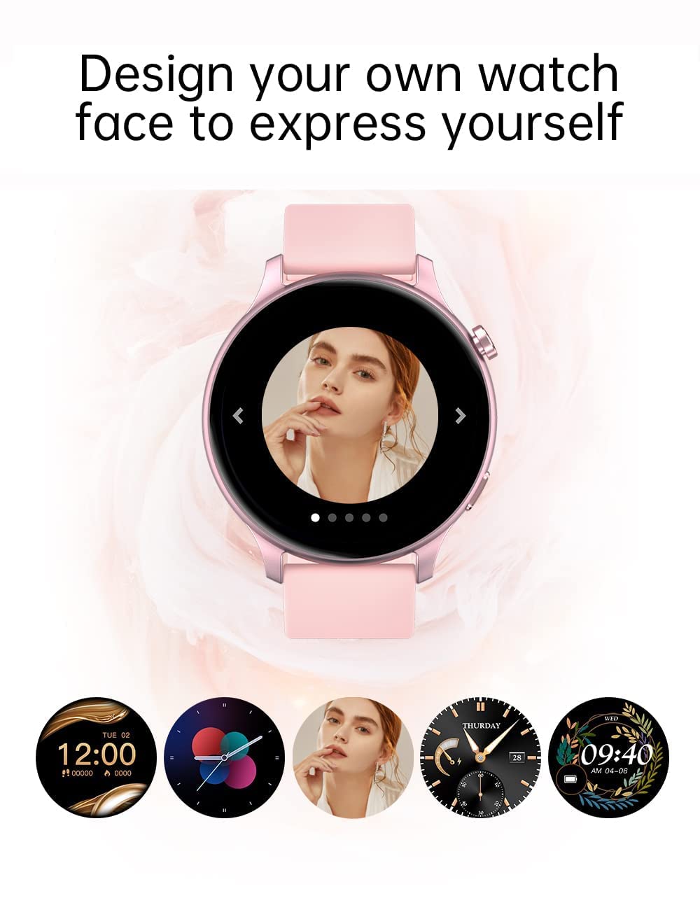 Smart Watches for Women Fitness Watch Bluetooth Call Dial Waterproof Activity Tracker for Sports Calories,Steps,Distance Android iOS Compatible
