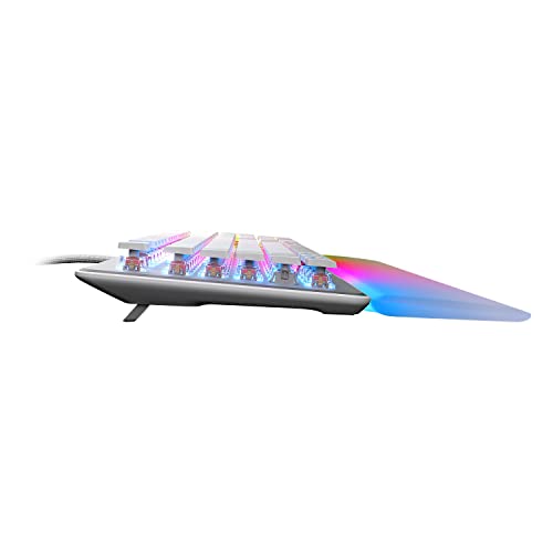 ROCCAT Vulcan II Max β Optical-Mechanical PC Gaming Keyboard with Customizable RGB Illuminated Keys and Palm Rest, Titan II Smooth Linear Switches, Aluminum Plate, 100M Keystroke Durability β White