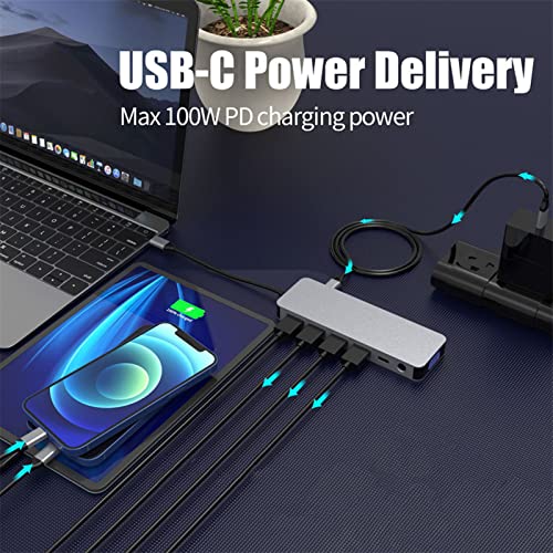 USB C Hub, Gigabit Ethernet Port 13 in 1 USB C Hub Displayport Fast Heat Dissipation 4 USB Port for Mouse