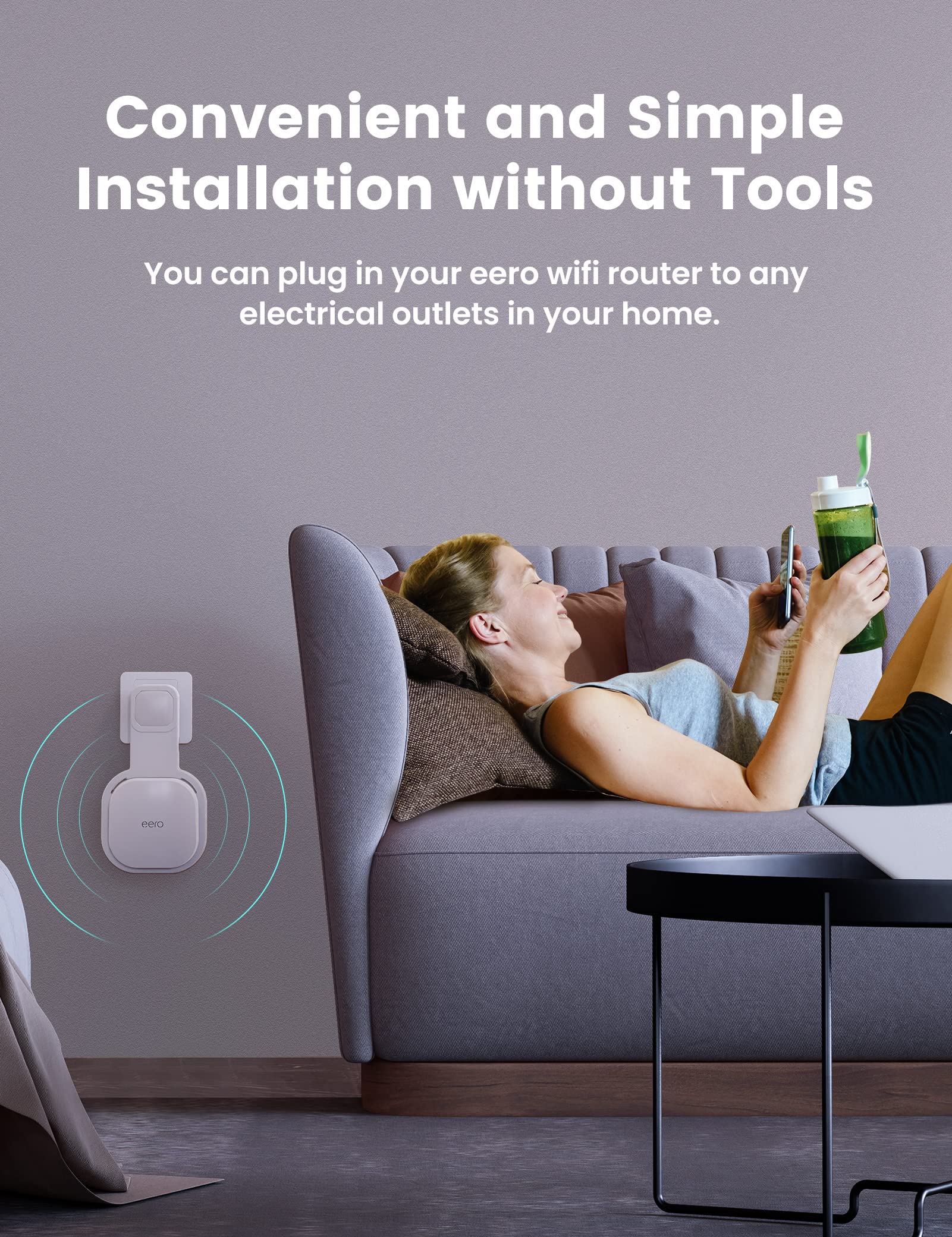 Wall Mount Holder for eero 6, Mesh Wi-Fi System, Stand Bracket for eero 6 Extender, The Simplest Outlet Wall Mount Holder No Messy Wires Space Saving
