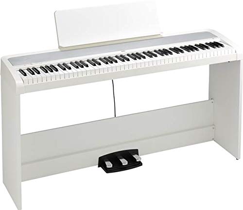 Korg B2SP Digital Piano - White Bundle with Furniture Stand, Three-Pedal Unit, Bench, Instructional Book, Austin Bazaar Instructional DVD, and Polishing Cloth