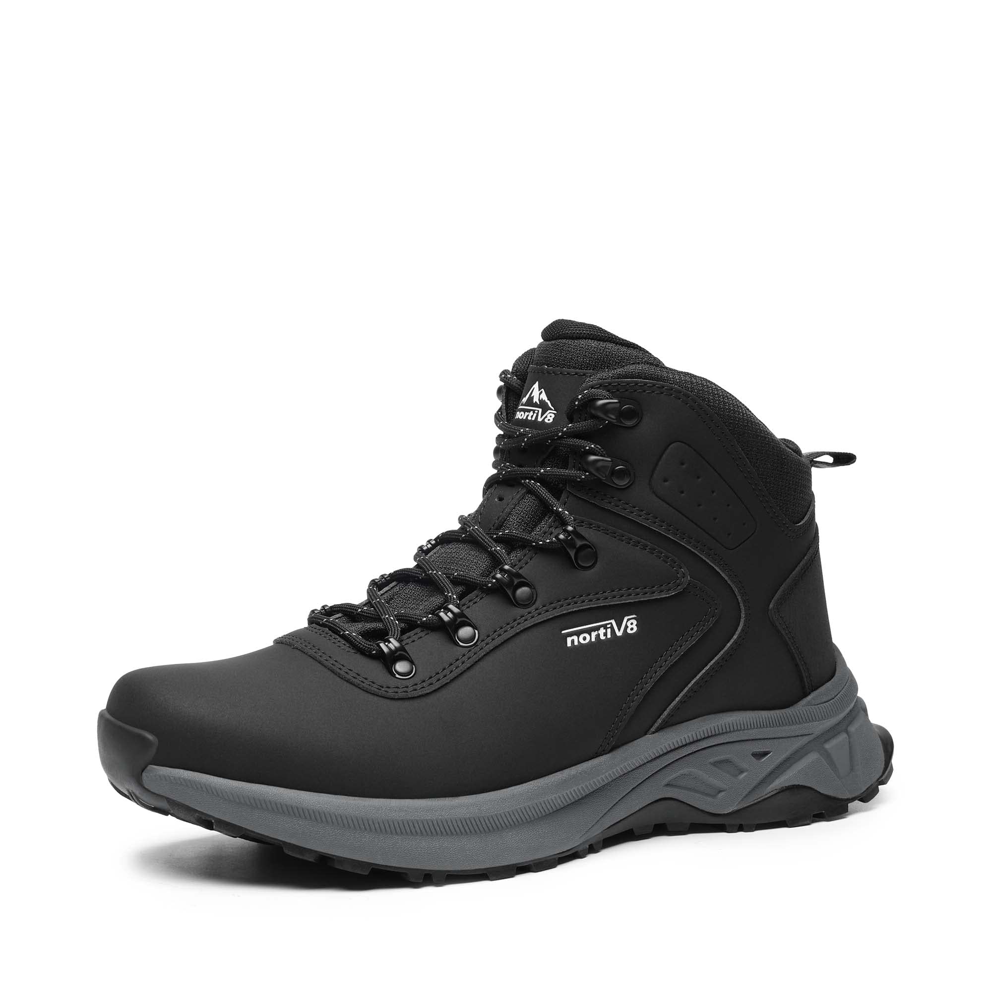 NORTIV 8 Mens Waterproof Hiking Boots Outdoor Trekking Mid Backpacking Mountaineering Shoes,Size 12 Black SNHB238M