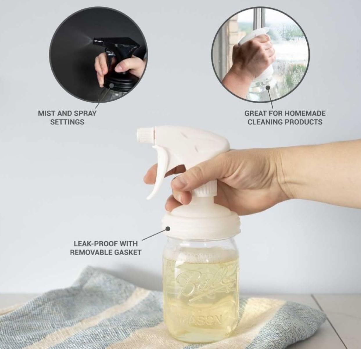 reCAPĀ® Mason Jars Sprayer, Regular, Natural - 2 Pack