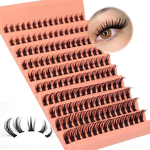 Lashes Cluster DIY Manga Eyelash Extensions 8-16mm Individual Lashes Wispy D Curl Anime Lashes Natural Look Lash Extensions at Home 150 Pcs Individual Cluster Eye Lashes Pack