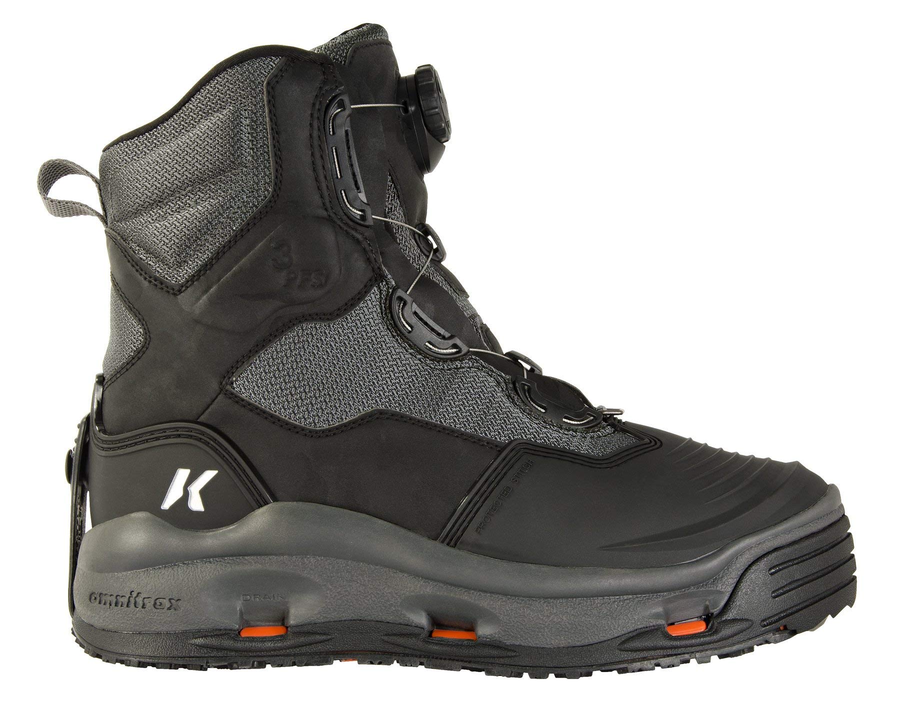 Korkers Men's Darkhorse w Studded Kling-On Soles, Black/Gunmetal, 9