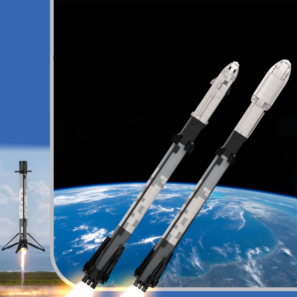 Sayotoo Space Launch System Ultimate Falcon 9 Rocket Building Kit, 860 Pieces Launch Vehicle Falcon 9 Building Set, Falcon 9 Model Building Blocks Toys, Education Outer Space Rocket for Kids Adults