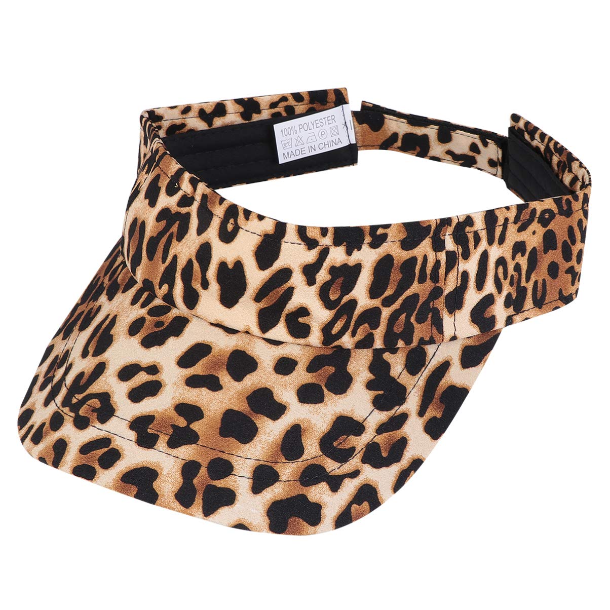 KESYOO Unisex Leopard Print Sun Visor Hat Adjustable Baseball Cap Empty Top Golf Tennis Visor for Outdoor Sports Summer Beach