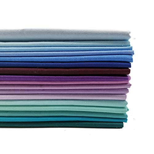 iNee Aurora Solids Fat Quarters Quilting Fabric Bundles, 18 x 22 inches, (Aurora Solids)