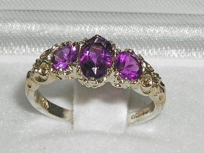 LetsBuyGold 925 Sterling Silver Natural Amethyst Womens Promise Ring - Size 6.5