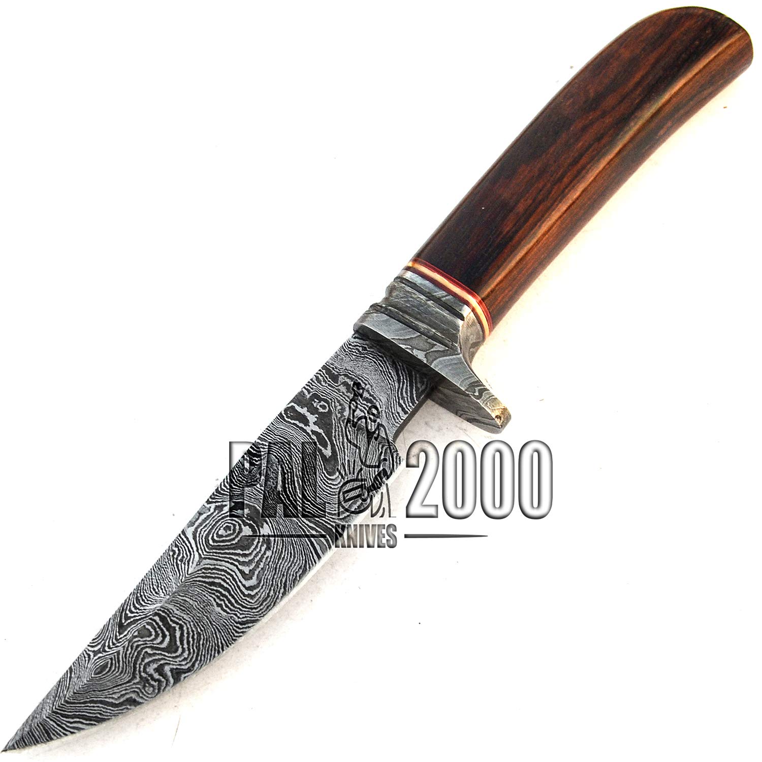 PAL 2000 KNIVES Knife With Leather Sheath Handmade damascus Steel Knife Custom Knife 9 Inch Rosewood Handle 9685