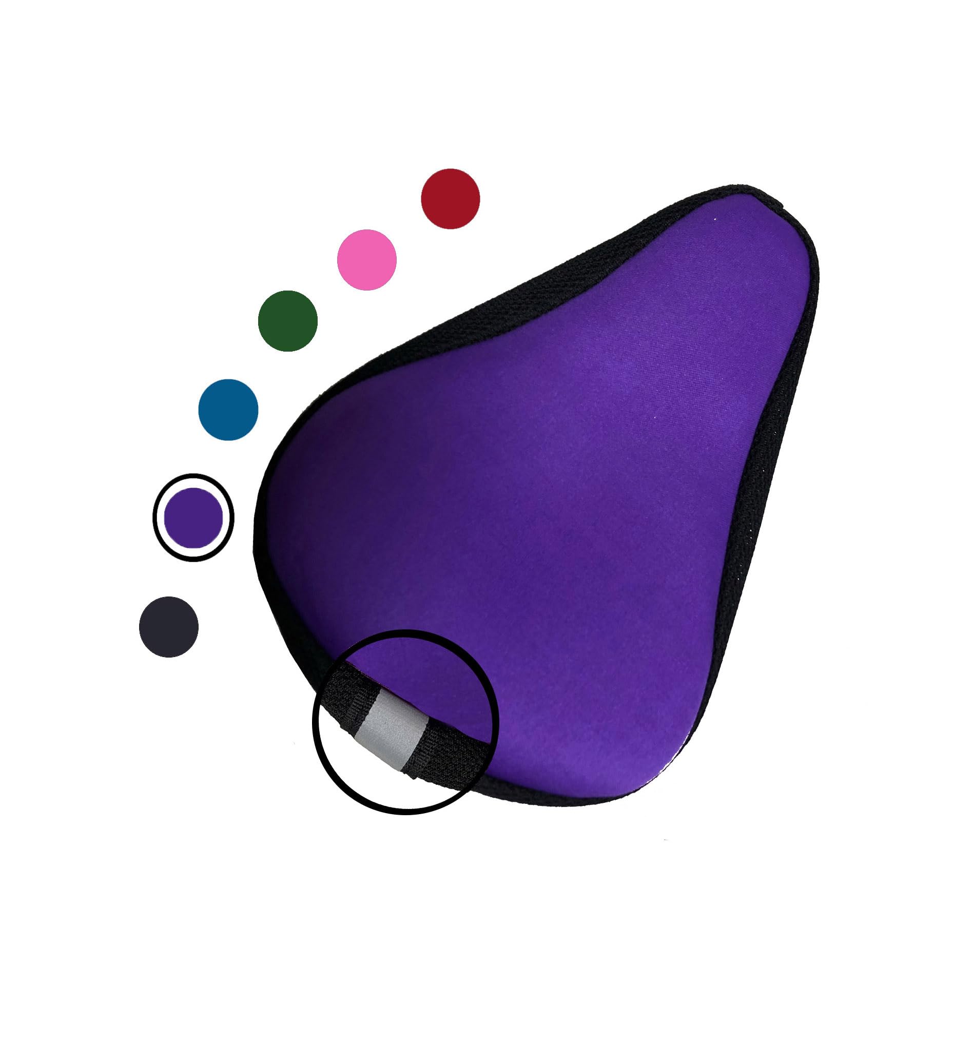 MI0512 Kids Bike Gel Seat Cushion Cover, 8x5 inch Child Bike Seat Cover Premium Comfortable Small Bicycle Saddle Pad (Violet)