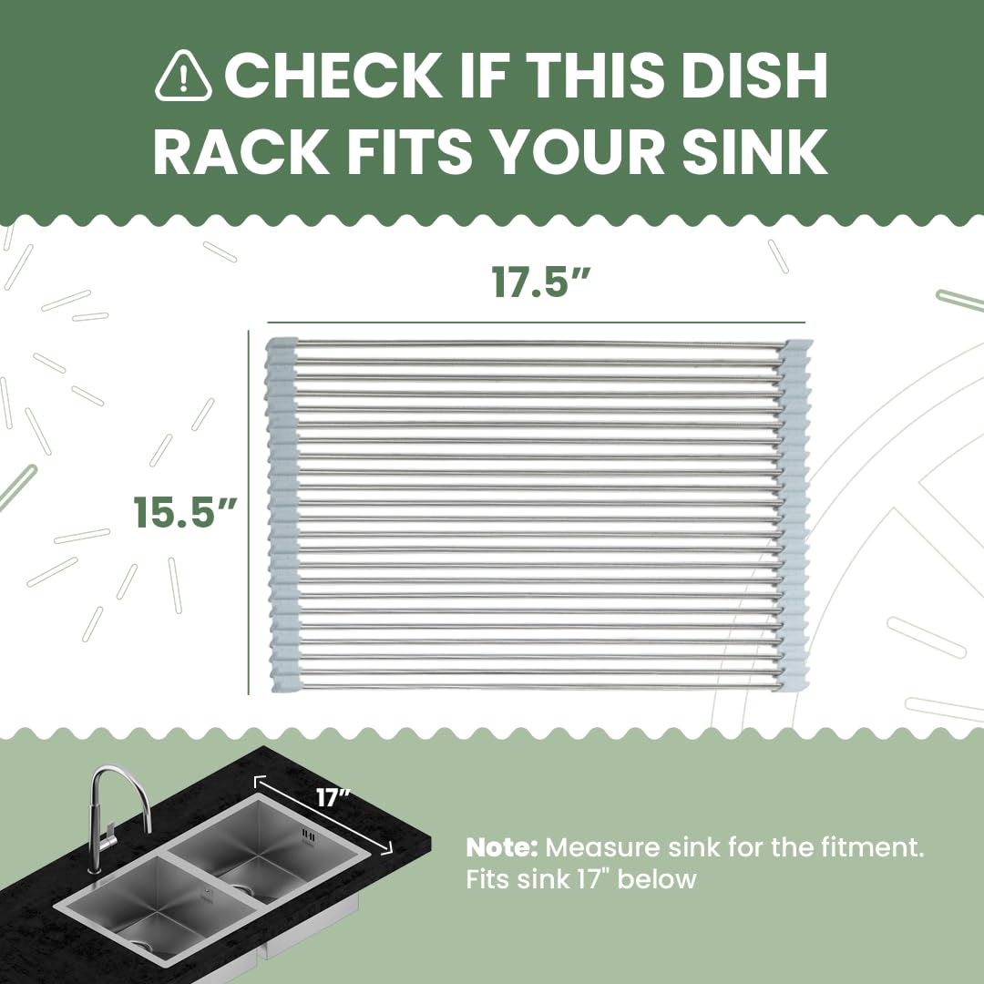 Kozy Over The Sink Dish Drying Rack - Dish Rack Over Sink & Drying Rack - Over The Sink Dish Drainer Drying Rack - Dish Drying Rack for Kitchen Counter Sink Accessories