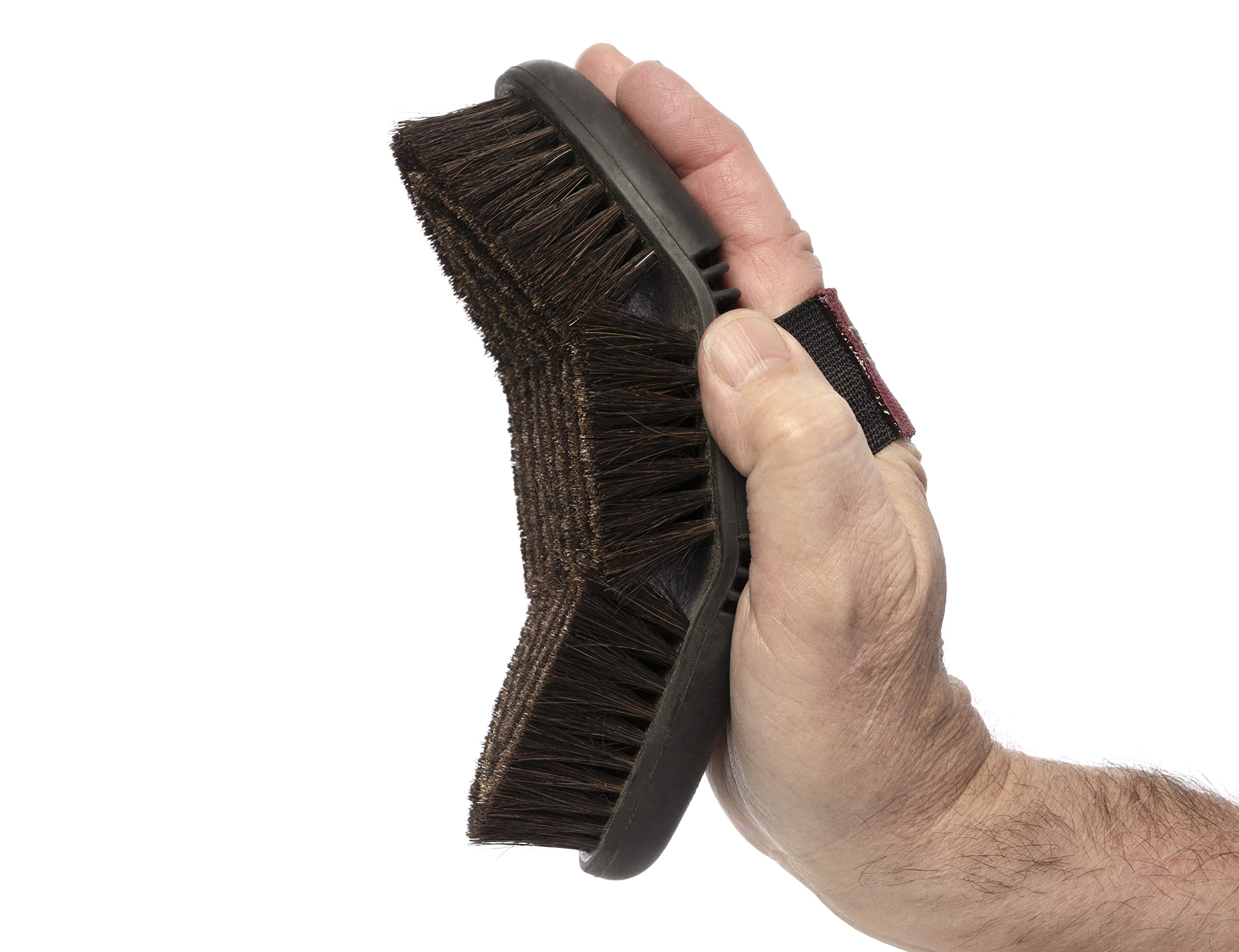 LeMieux Flexi Hair Body Brush for Horses - Black - Natural Bristles - Ergonomic Shape - One Size