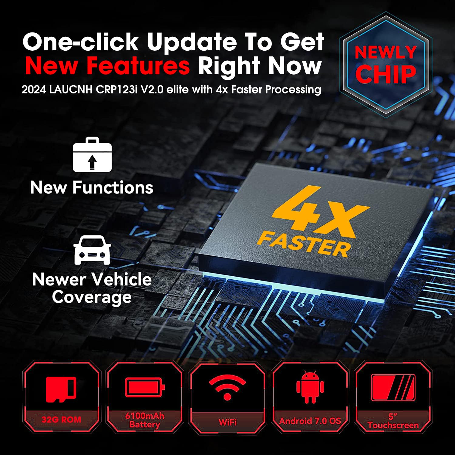 LAUNCH CRP123I OBD2 Scanner, ABS SRS Transmission Diagnostic Scan Tool Check Engine Light Airbag Car Code Reader with EPB SAS TPMS Oil Lamp Throttle Body Reset, Live Data & Wi-Fi Auto VIN