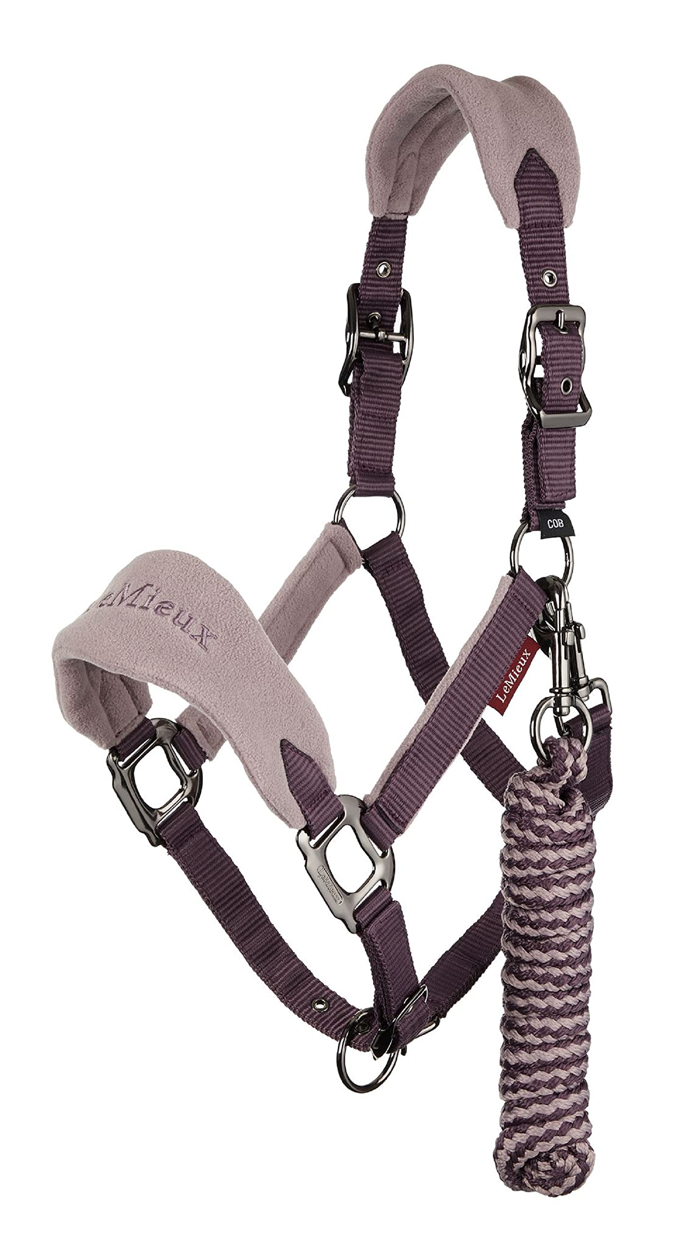 LeMieux Vogue Fleece Headcollar - Halter & Leadrope (Plum - X-Full)