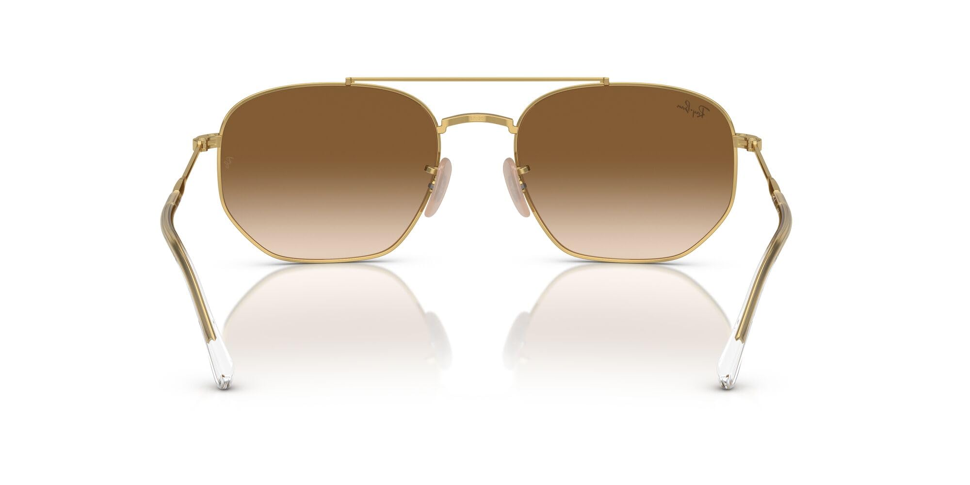 Ray-Ban RB3707 Square Sunglasses, Gold/Clear Gradient Brown, 54 mm