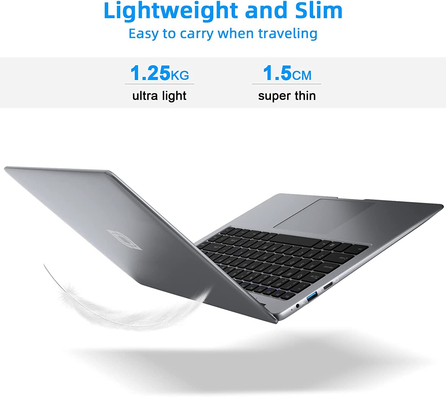 jumper Laptop 12GB DDR4 256GB SSD, Intel Celeron 2.4GHz Processor, Windows 11 Computer with 14 Inch FHD IPS Display, Dual Speakers, Dual-Band WiFi(2.4/5G), 35.52WH Battery, USB3.0, Type-C, Slim.