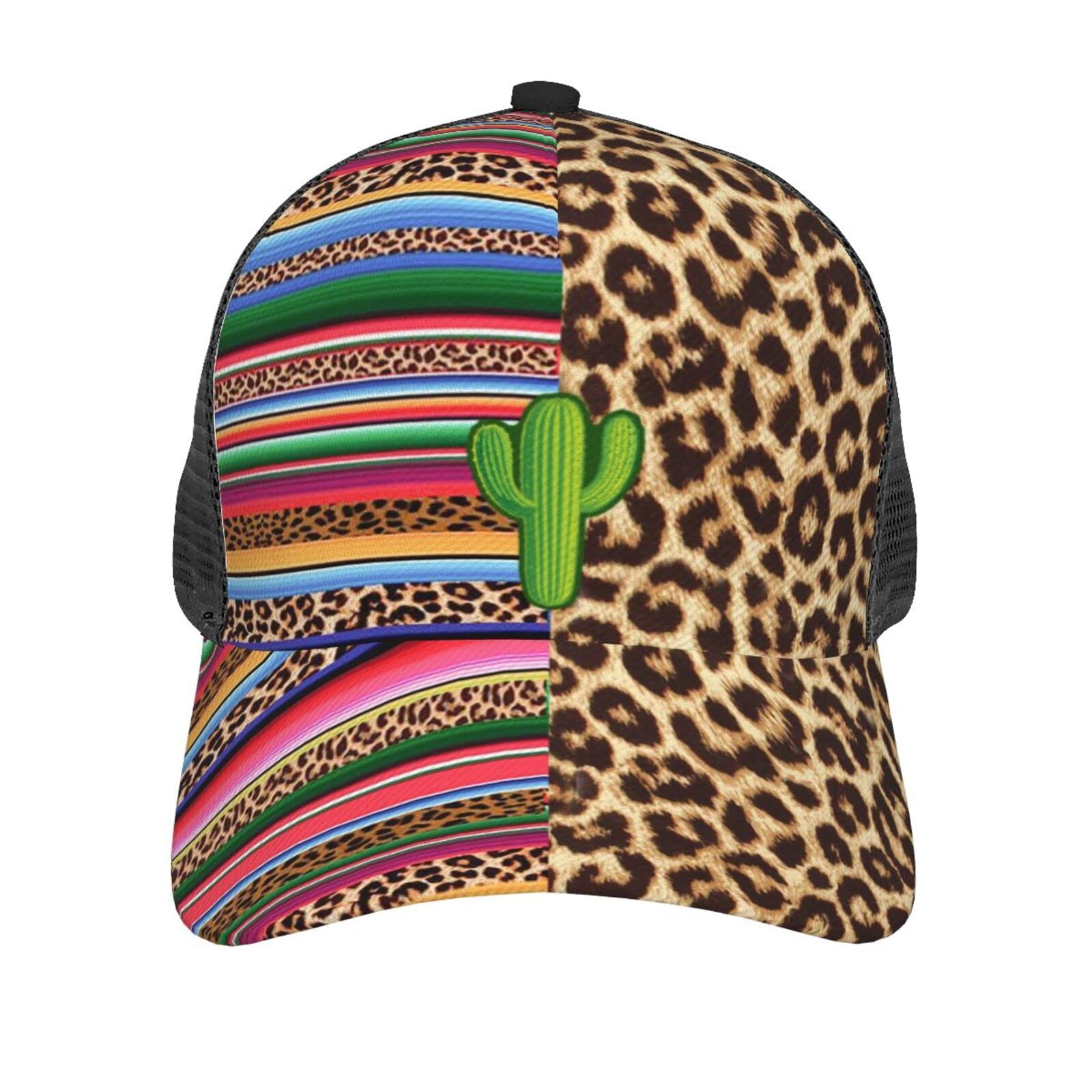 Mowbrou Leopard Print Baseball Cap for Men Women Adjustable Mesh Vented Unisex Trucker Hat Fashion Dad Caps