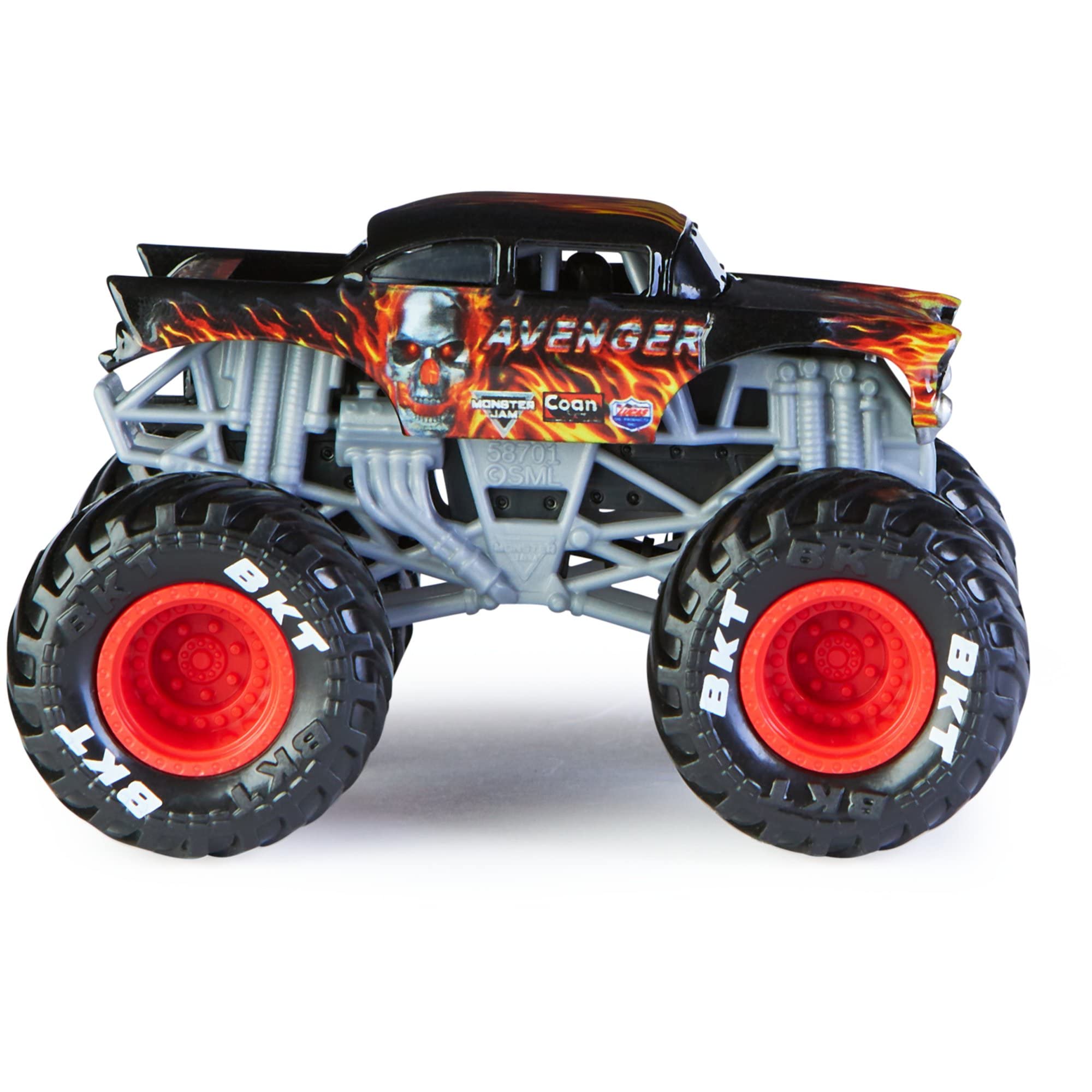 Monster Jam 2022 Spin Master 1:64 Diecast Truck with Bonus Accessory: Arena Favorites Avenger Fire