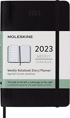 Moleskine Classic 12 Month 2023 Weekly Planner, Soft Cover, Pocket (3.5" x 5.5"), Black