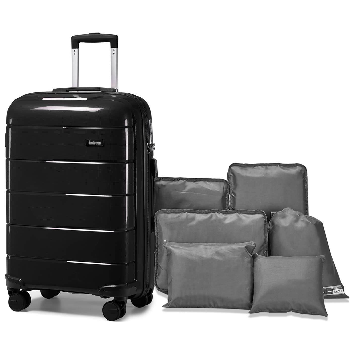 Joyway Luggage set 24 In Checked Suitcase with Spinner Wheels Hardside Luggage 8PCS Set Lightweight PP Durable Luggage with TSA Lock(Ice Blue,24 Inch)
